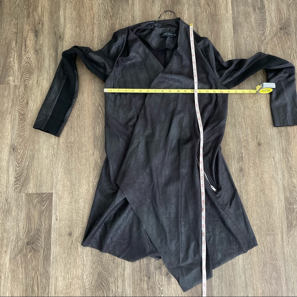 Zara Faux Leather Open Jacket In Black - Gem